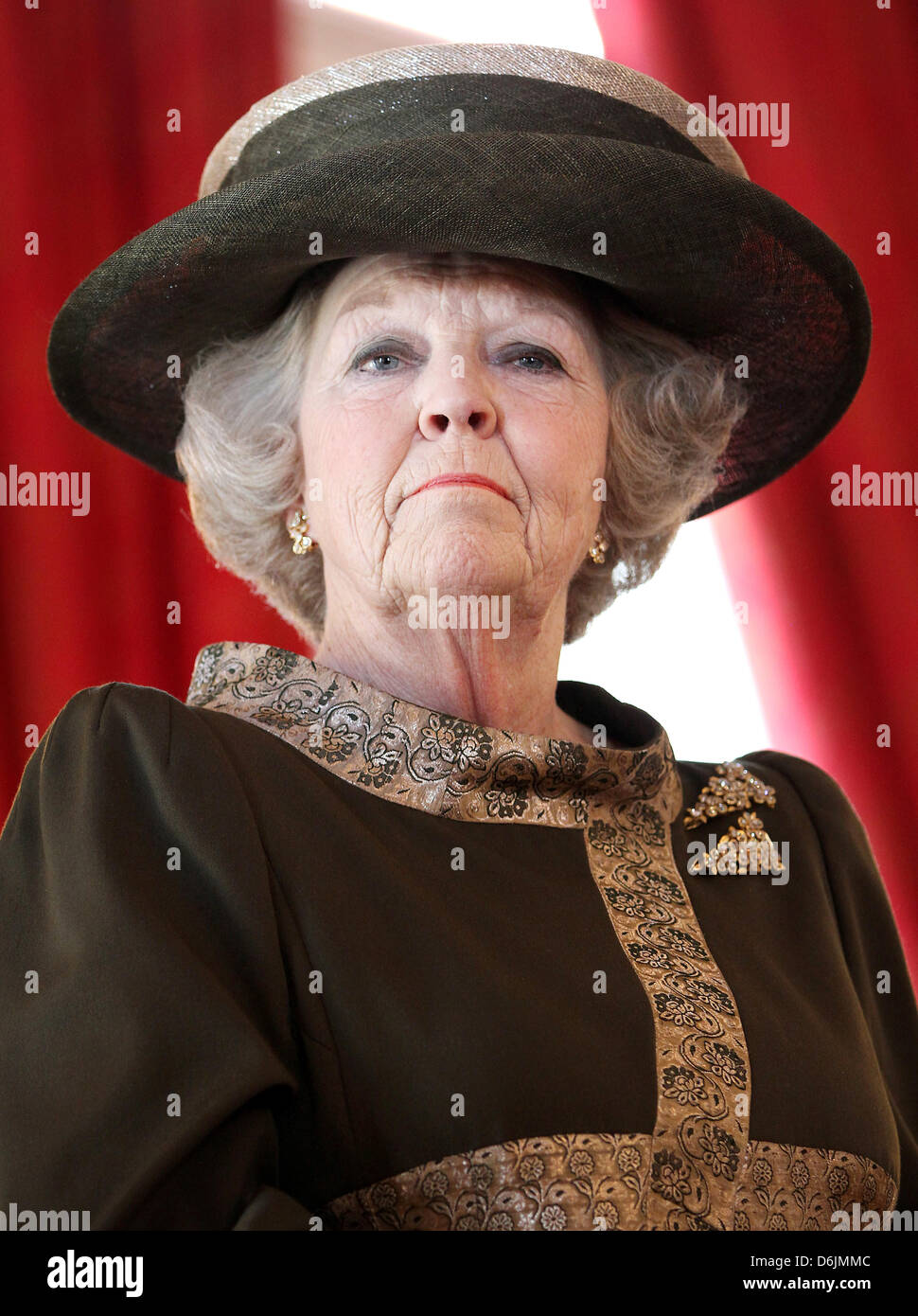 Dutch Queen Beatrix of the Netherlands attends the farewell ceremony in ...