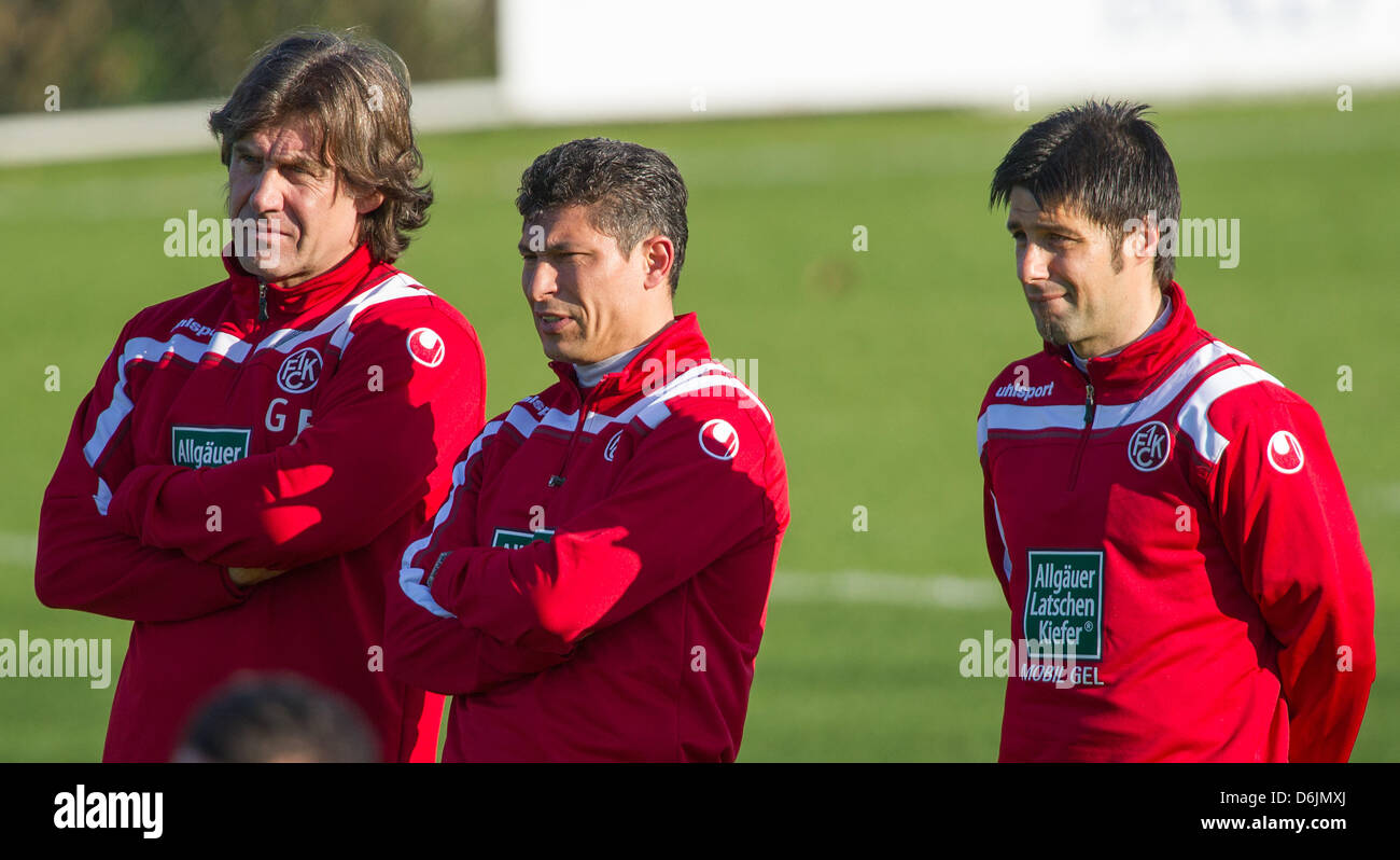 Kaiserslautern's goal keeper coach Gerry Ehrmann (l-R), new head coach ...