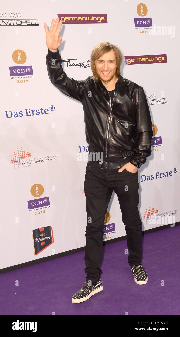 French DJ David Guetta arrives for the 2012 Echo Music Awards in Berlin ...