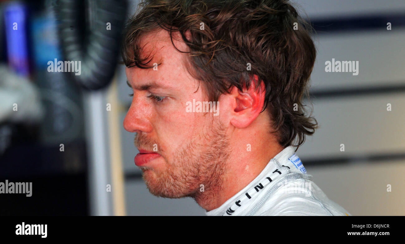 German Formula One driver Sebastian Vettel of Red Bull seen after the ...
