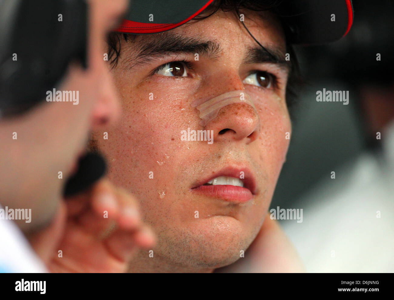 Mexican Formula One driver Sergio Perez of Sauber seen during the first ...