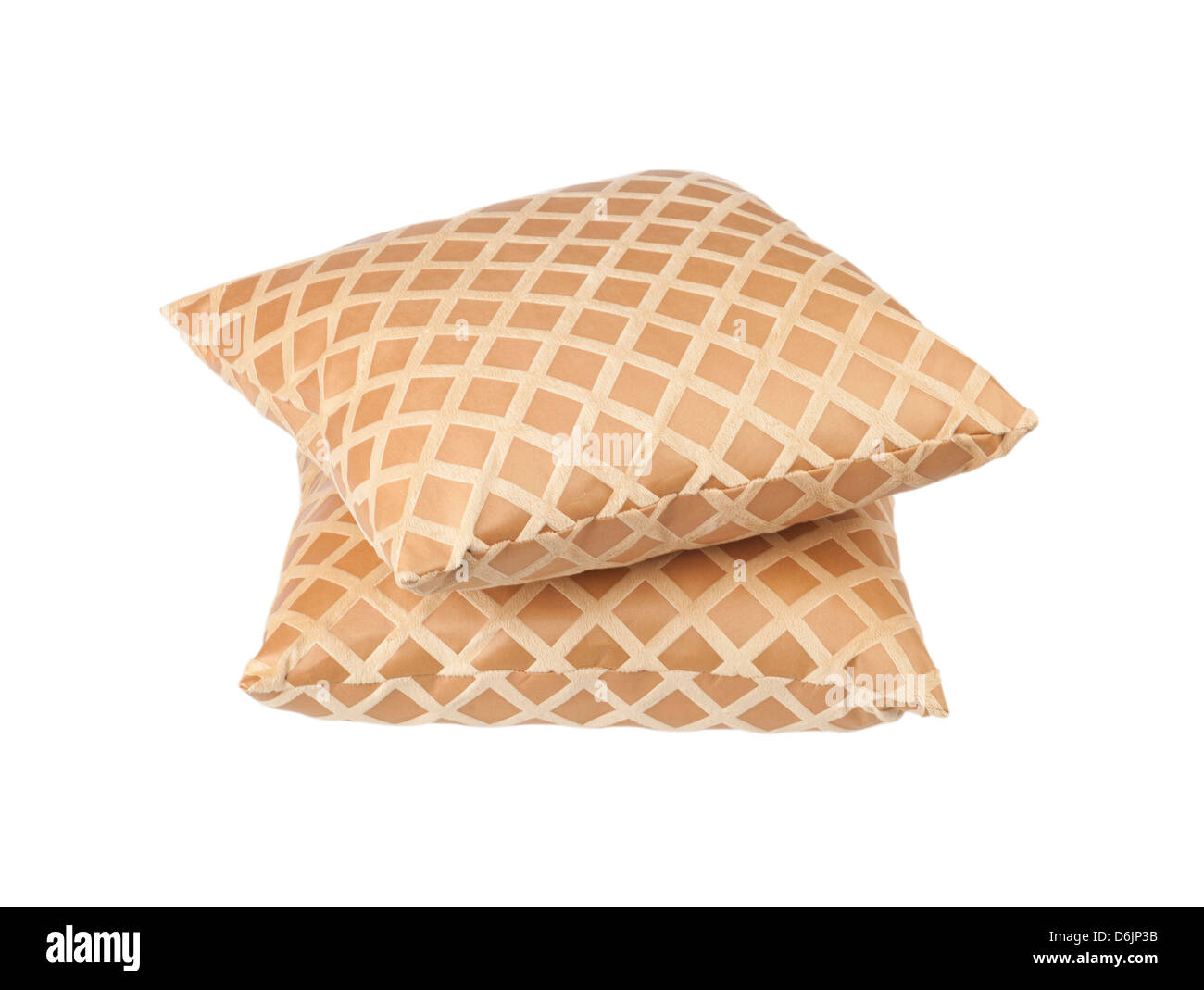 stack of luxury cushions on white background Stock Photo - Alamy
