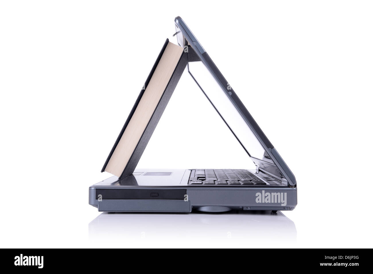 laptop and book concept of e reader or online information education ...