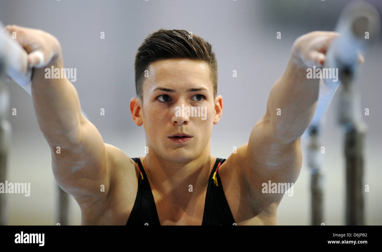 German gymnast Marcel Nguyen, European champion on the bars, performs ...