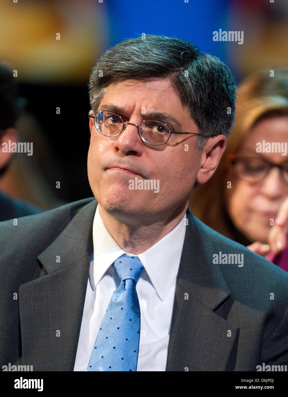 White House Chief of Staff Jacob Lew listens as President Barack Obama ...