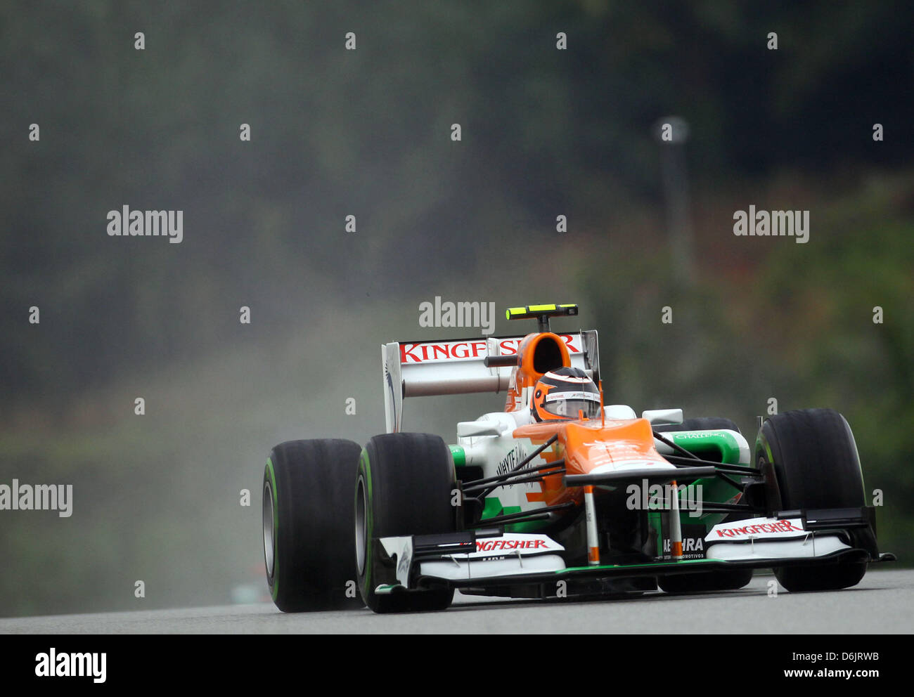 German Formula One driver Nico Huelkenberg of Force India steers his ...