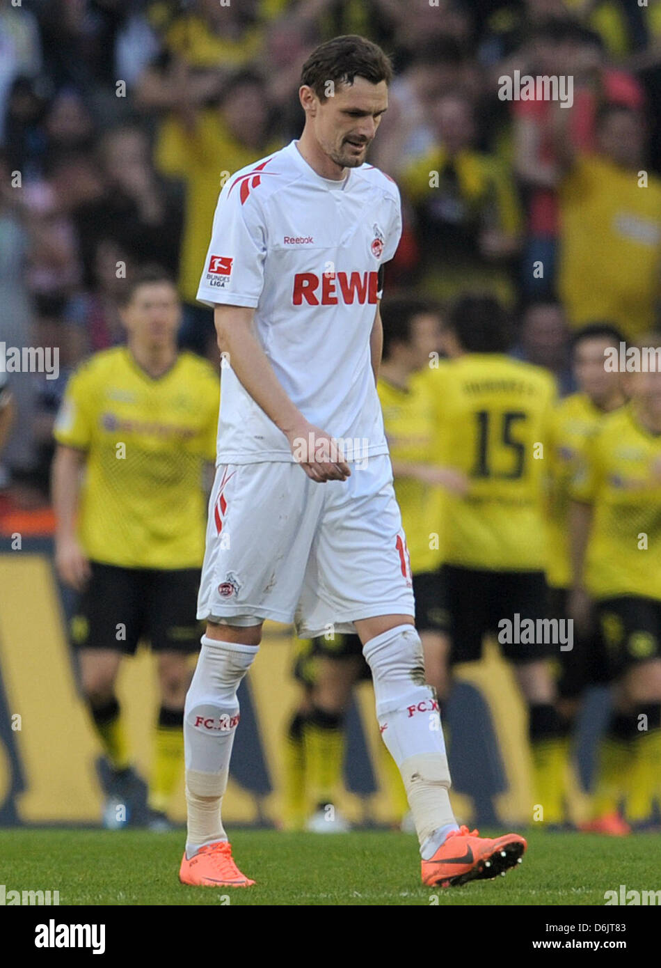 Cologne's Milivoje Novakovic after the German Bundesliga soccer match ...