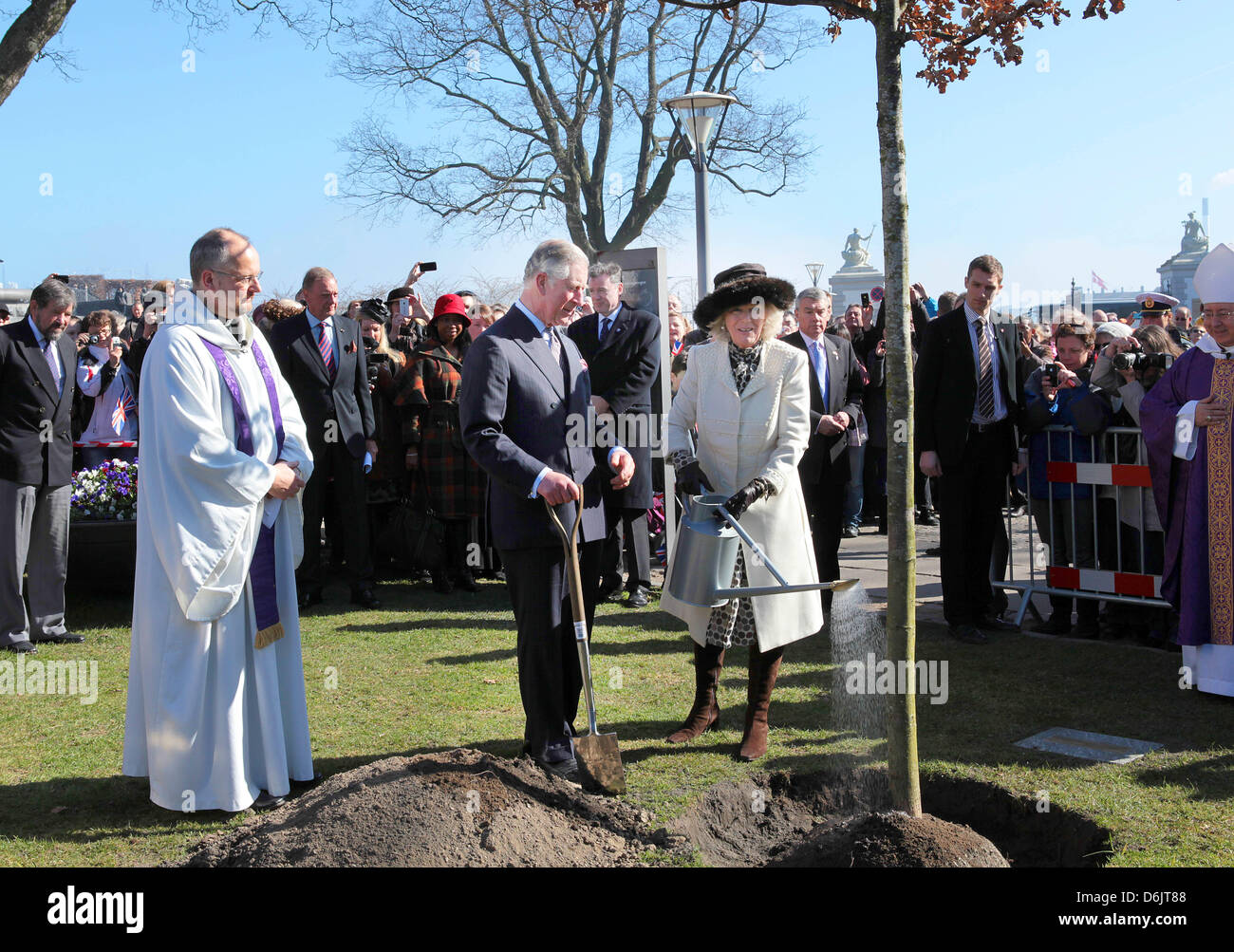 Prince Charles and the Duchess of Cornwall as they attend a service of ...