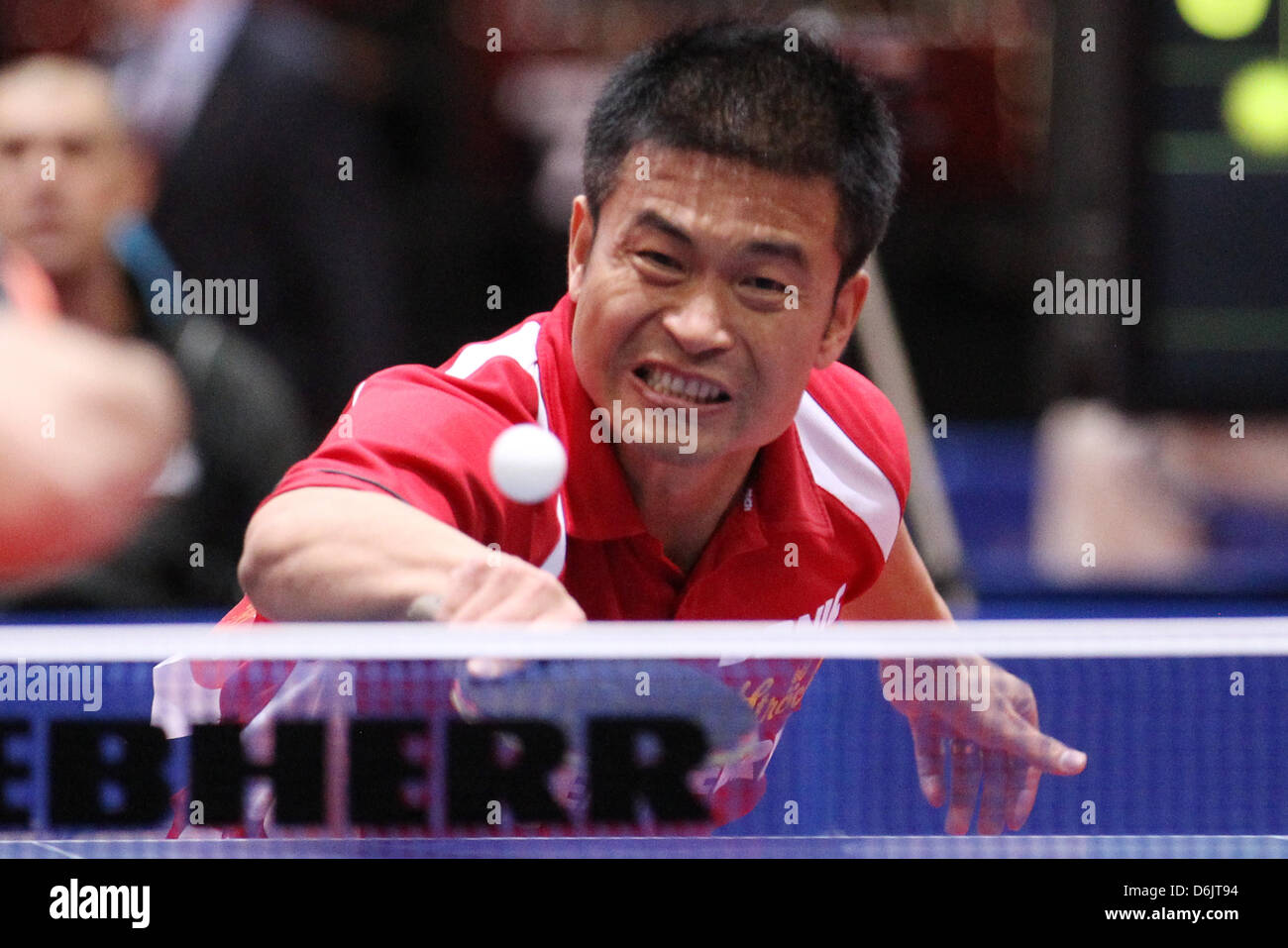 Austria's Weixing Chen plays against Hungary's Jakab during the man's ...