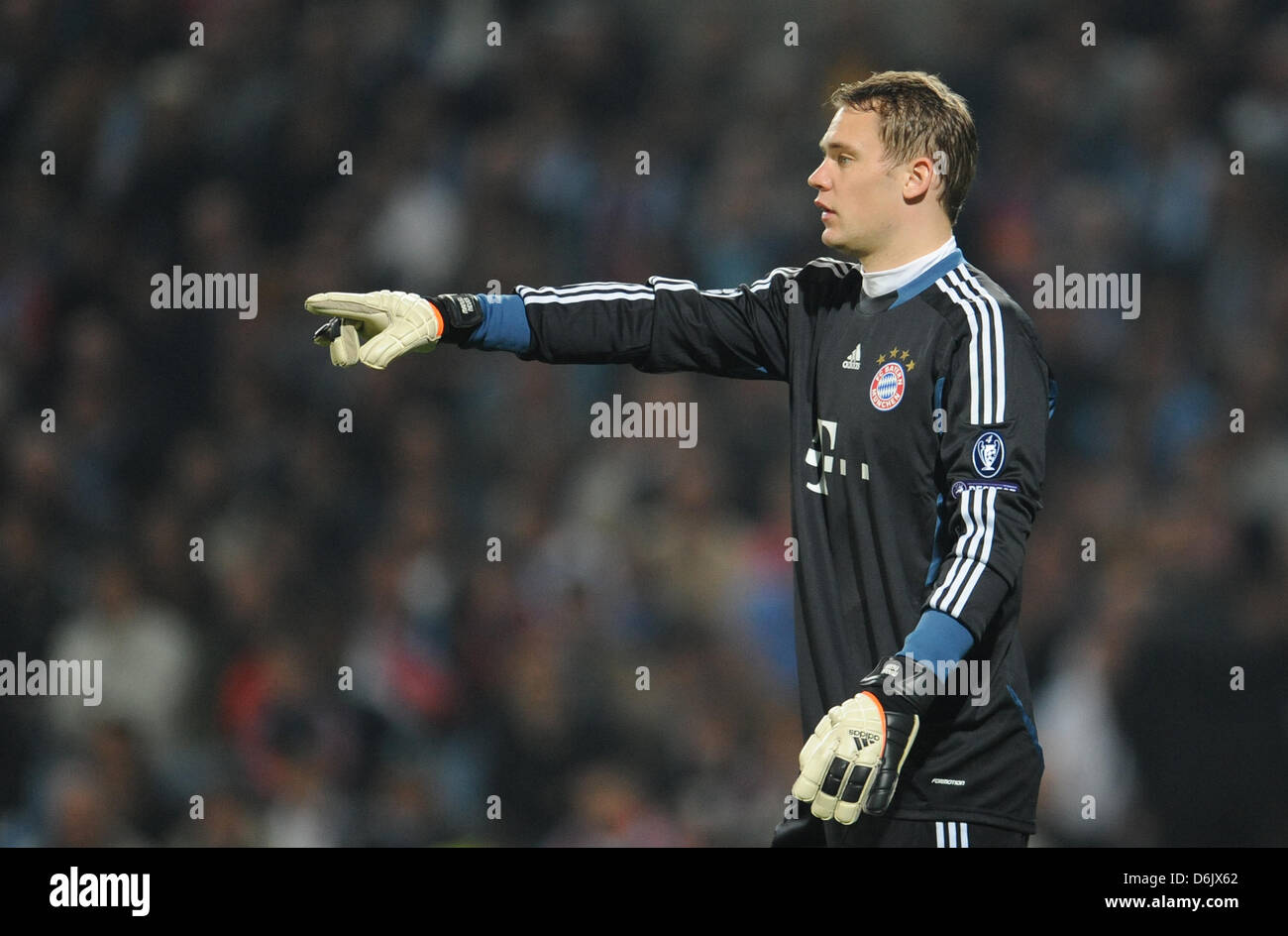 Bayern's goalkeeper Manuel Neuer gestures during the Champions League ...