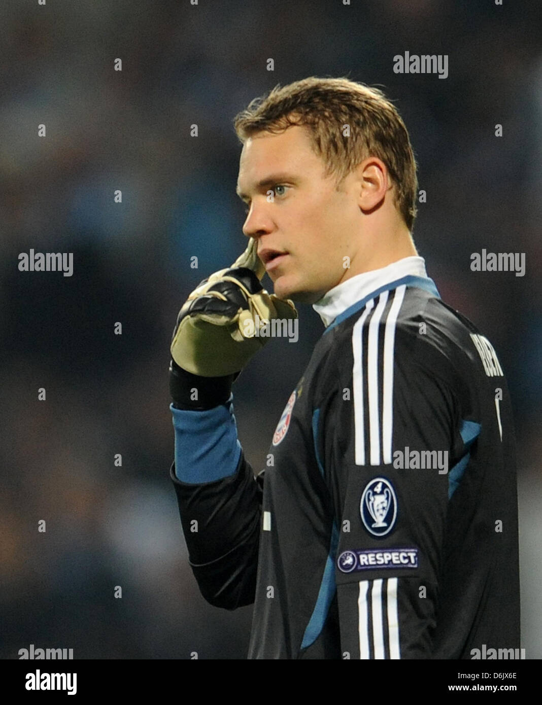 Bayern's goalkeeper Manuel Neuer gestures during the Champions League ...