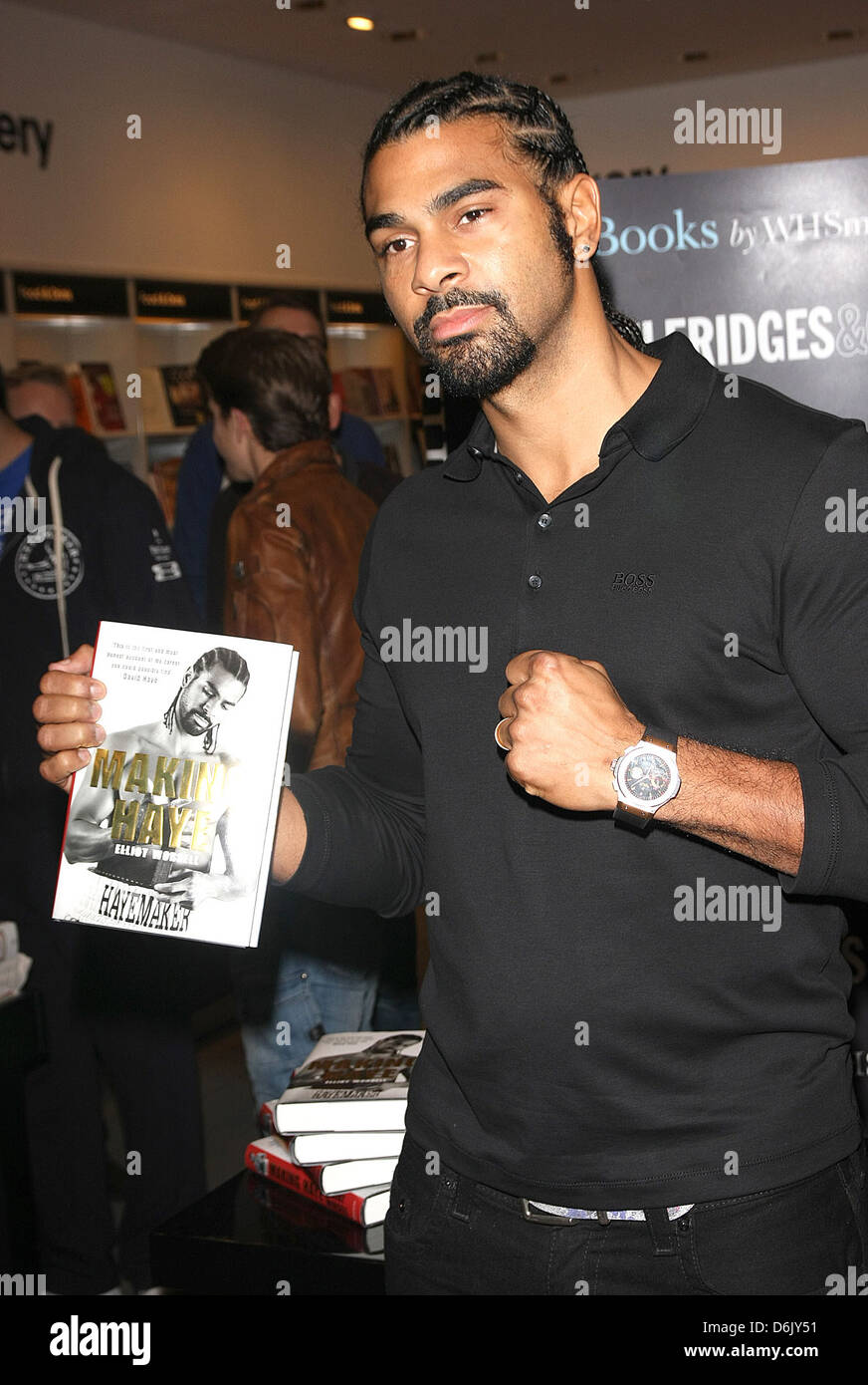 David Haye attends the book signing for 'Making Haye' at Selfridges ...