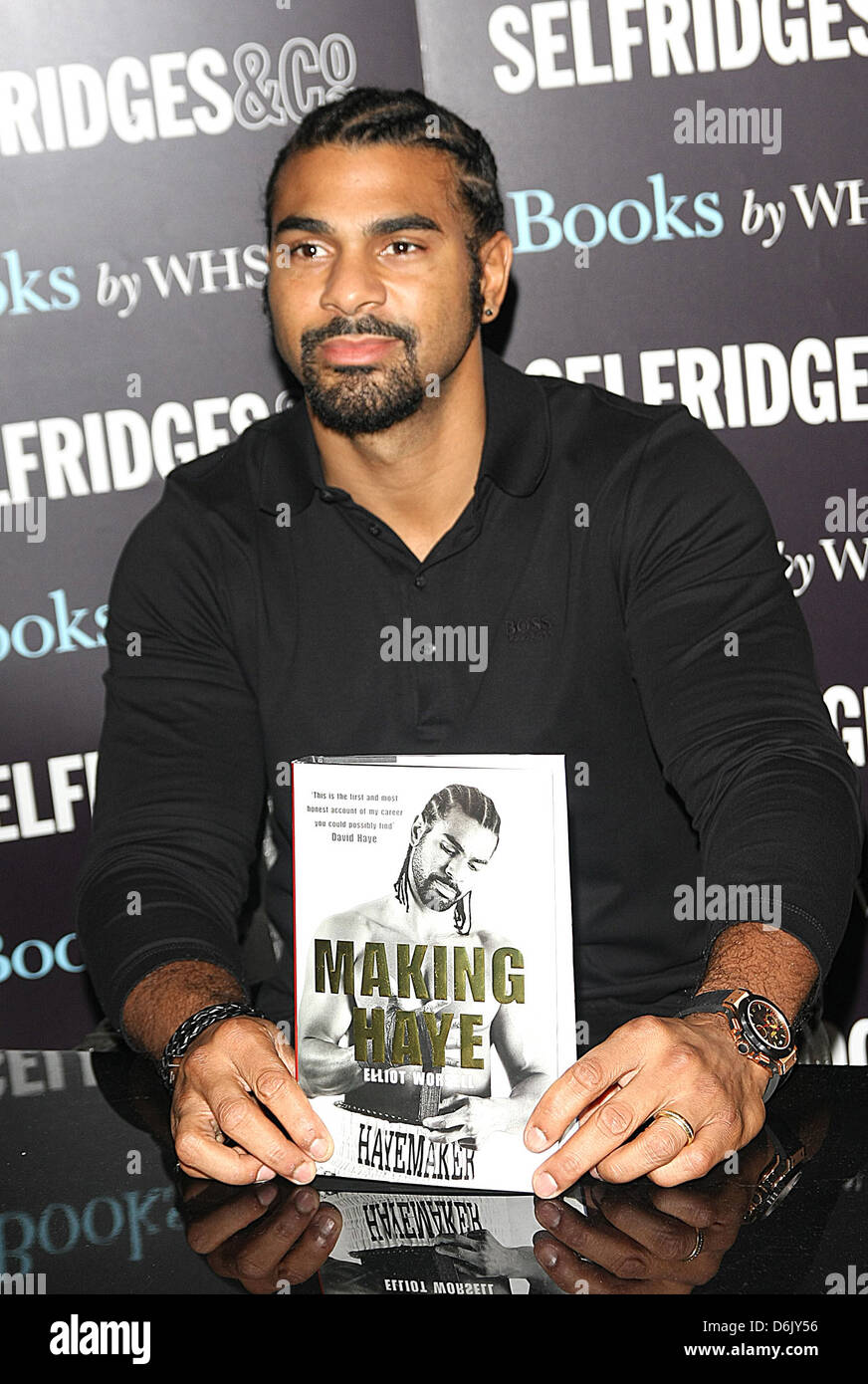 David Haye attends the book signing for 'Making Haye' at Selfridges ...