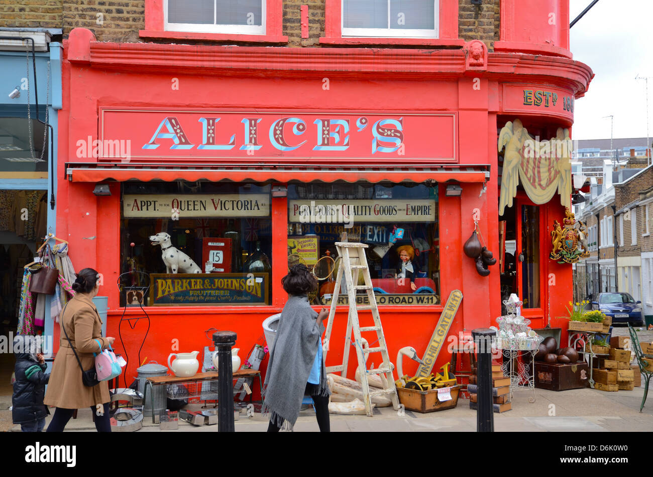 Alice's, Portobello Road, London Stock Photo - Alamy