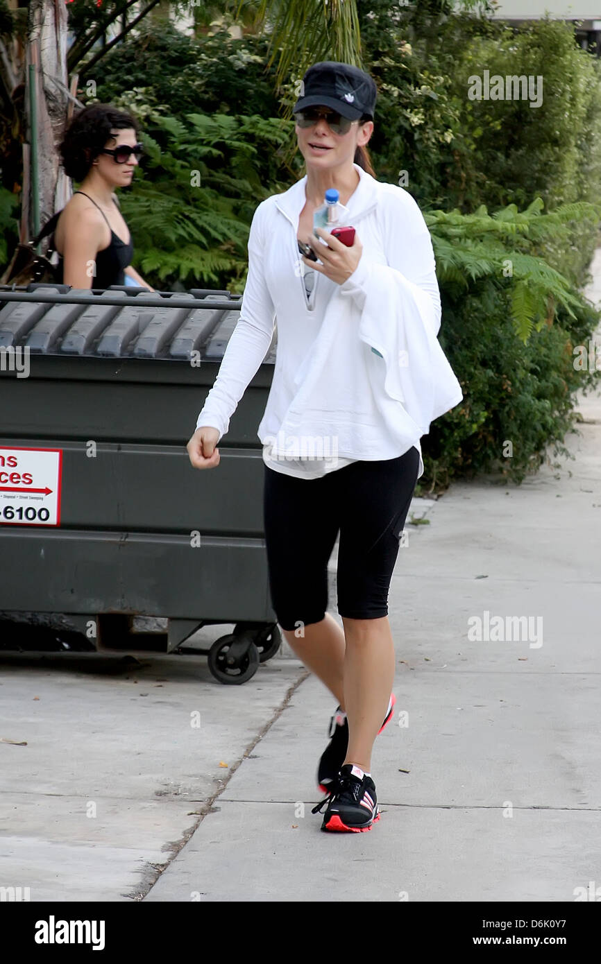 Sandra Bullock leaving a gym in West Hollywood after a workout Los ...