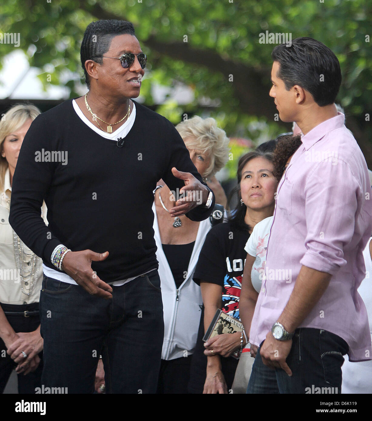 Jermaine Jackson and Mario Lopez at The Grove to film an appearance for ...