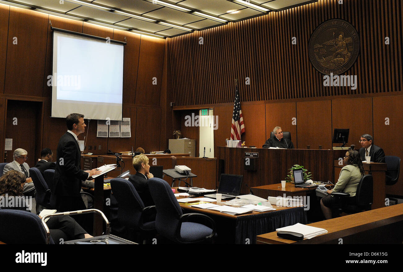 Deputy District Attorney David Walgren cross-examines Dr. Paul White as ...
