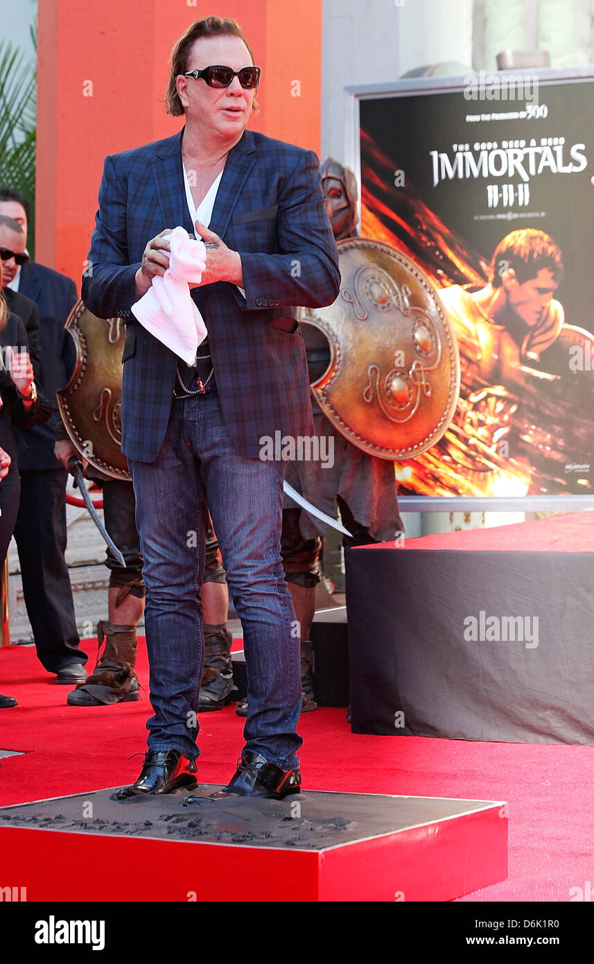 Mickey Rourke is honoured with a Hand and Footprint Ceremony outside ...