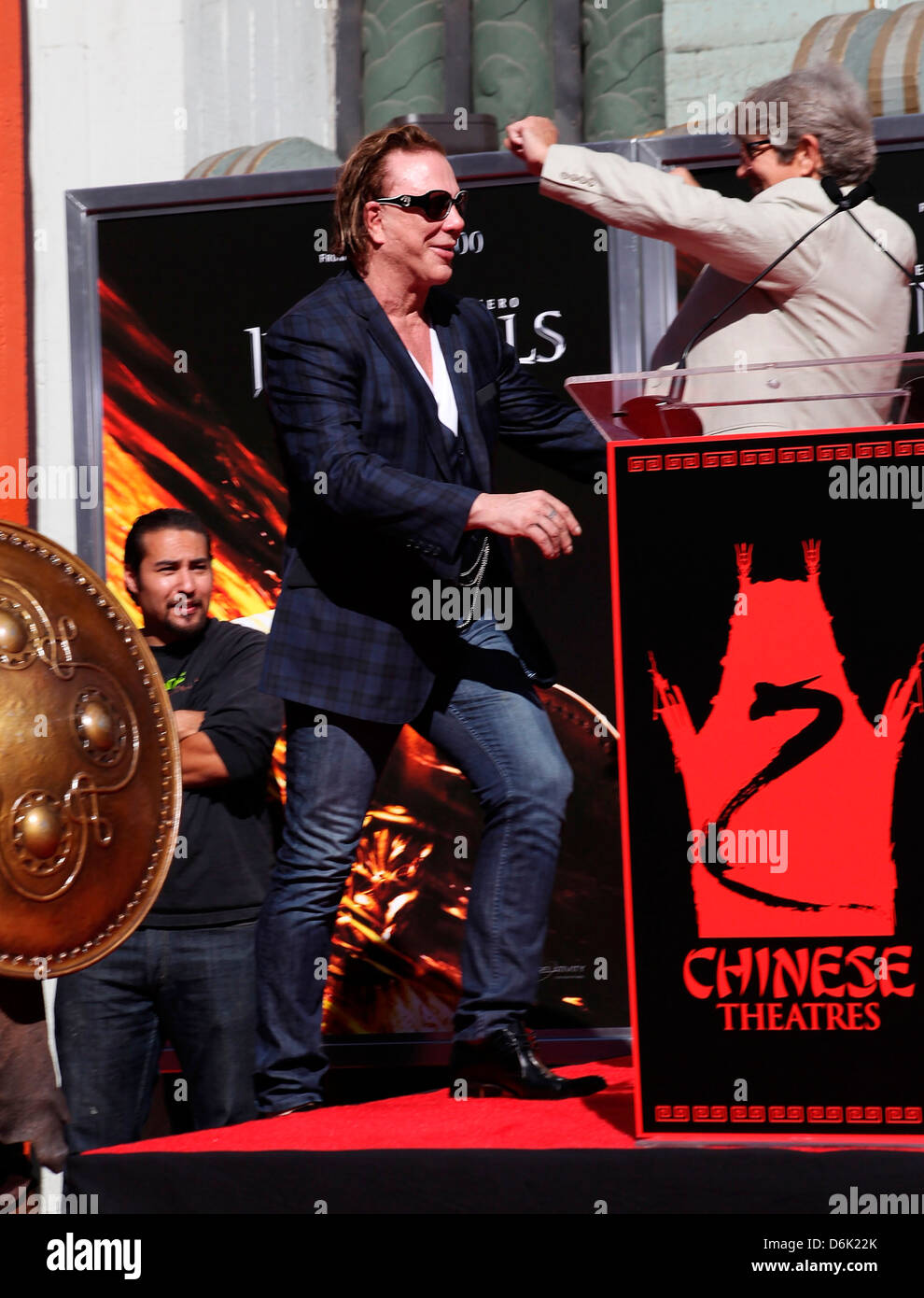 Mickey Rourke and Eric Roberts Mickey Rourke is honoured with a Hand ...