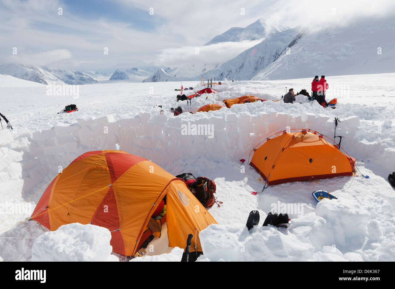 climbing expedition on Mt McKinley 6194m, Denali National Park, Alaska ...