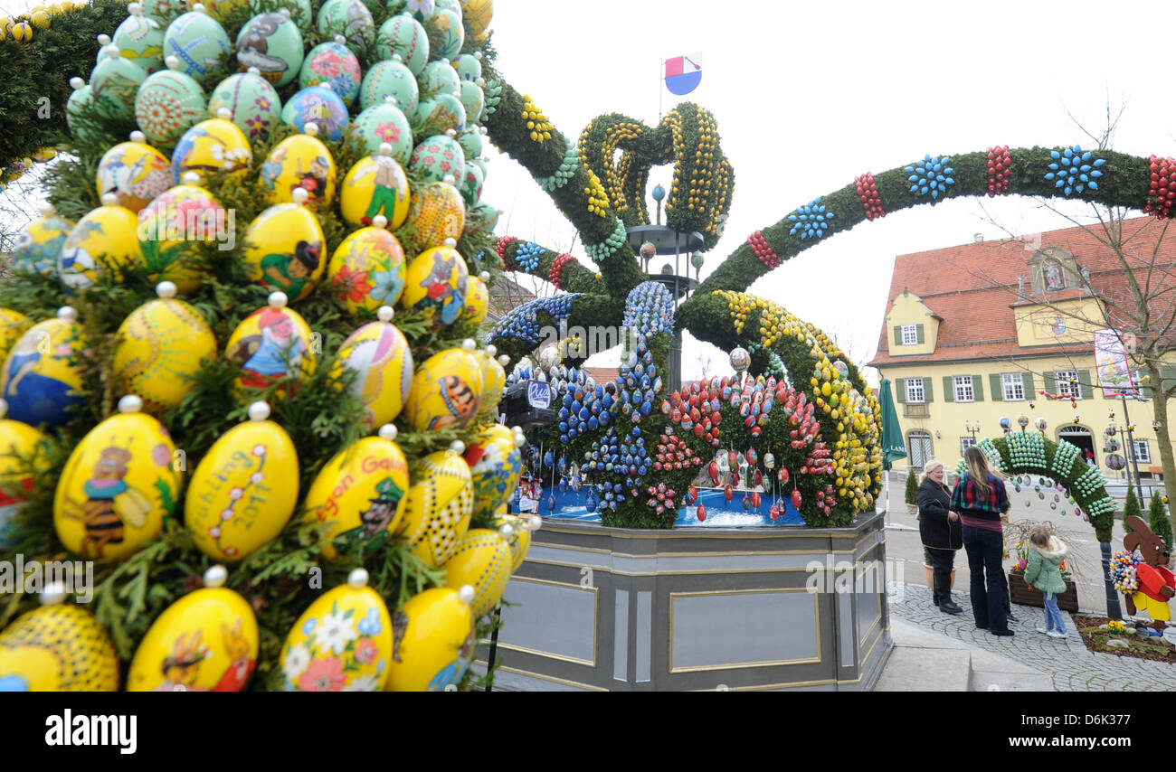 The Easter well has been fully decorated in Schechingen, Germany, 31 ...
