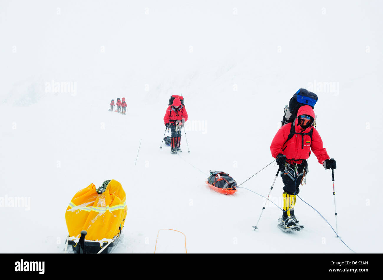 climbing expedition on Mt McKinley 6194m, Denali National Park, Alaska ...