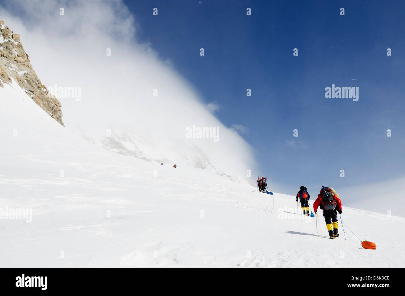 climbing expedition on Mt McKinley 6194m, Denali National Park, Alaska ...