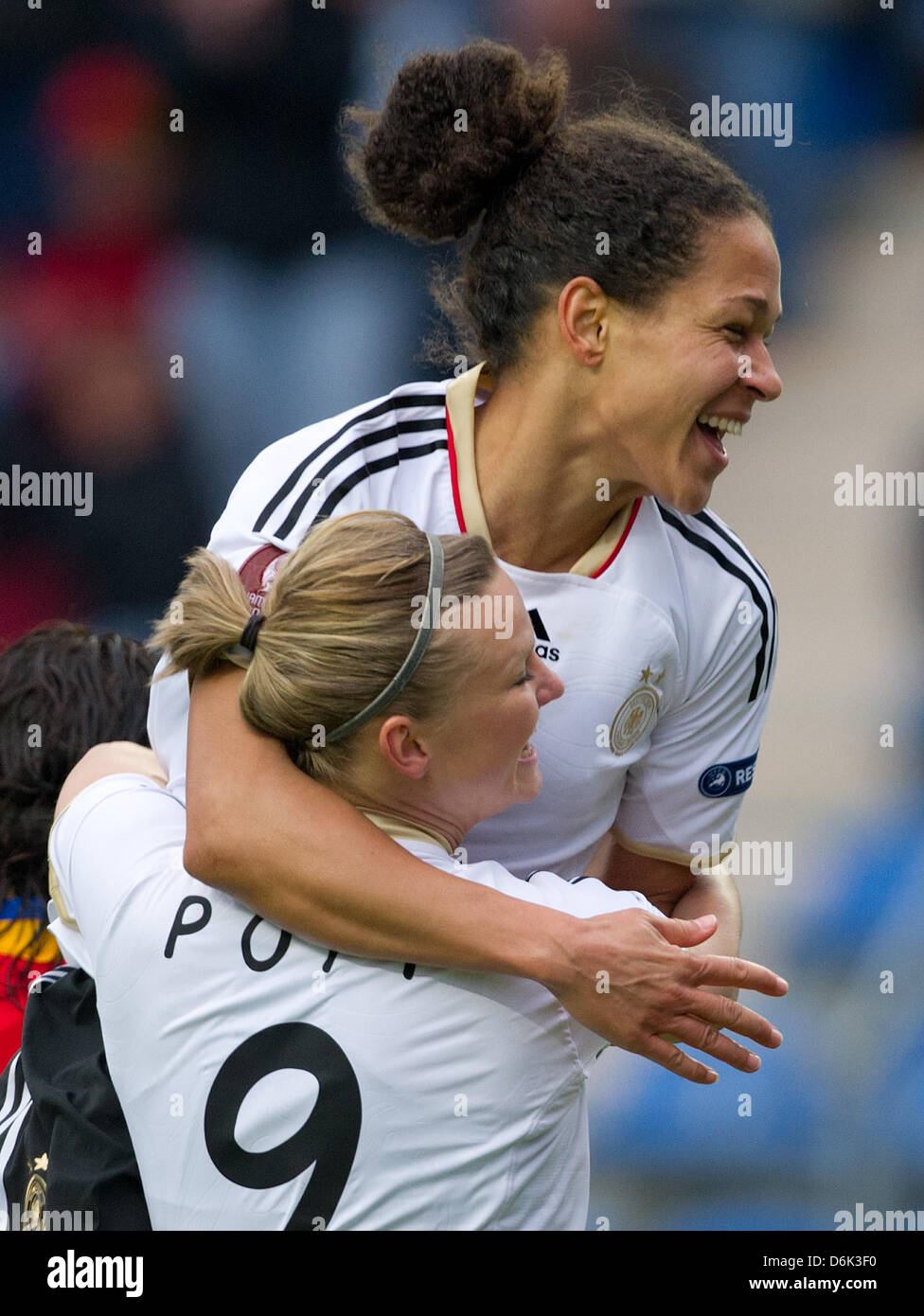 Germany's Celia Okoyino da Mbabi (R) ceelbrates her 2-0 goal with ...