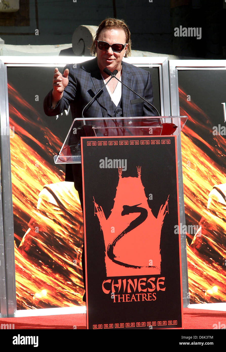 Mickey Rourke is honoured with a Hand and Footprint Ceremony outside ...