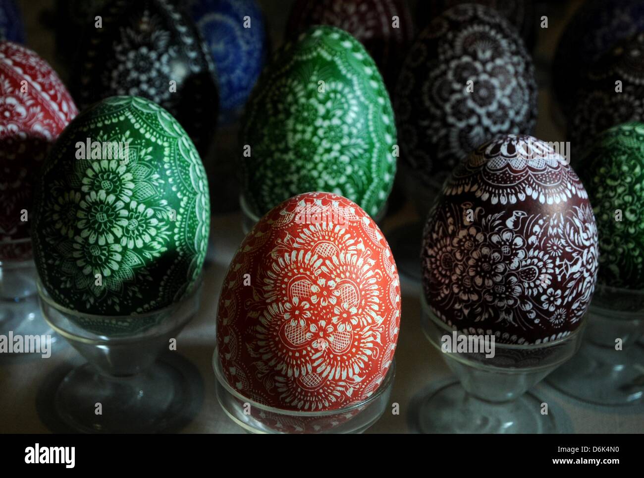 Traditional Sorbian Easter eggs are presented at the Upper Sorbian ...