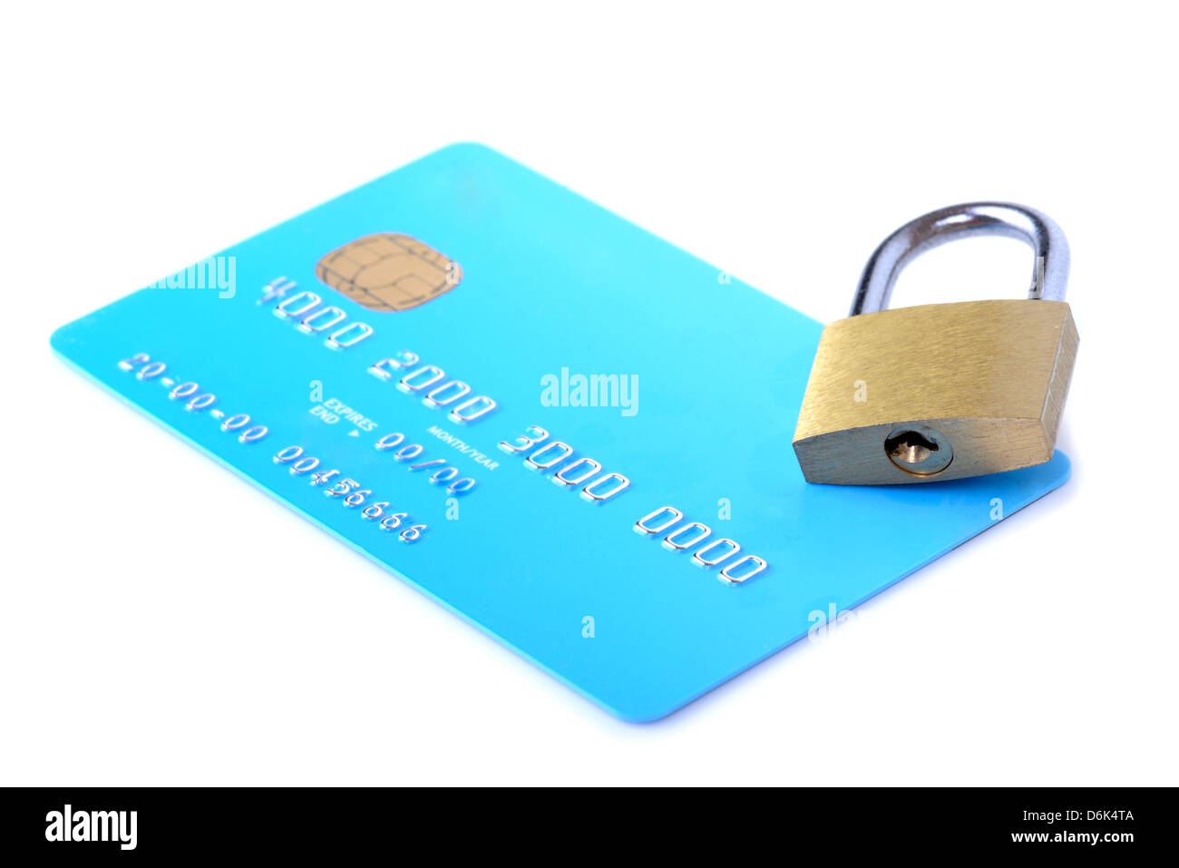 credit card and lock isolated on white Stock Photo - Alamy