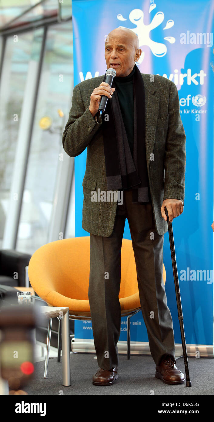 The American singer, actor and Unicef ambassador Harry Belafonte ...