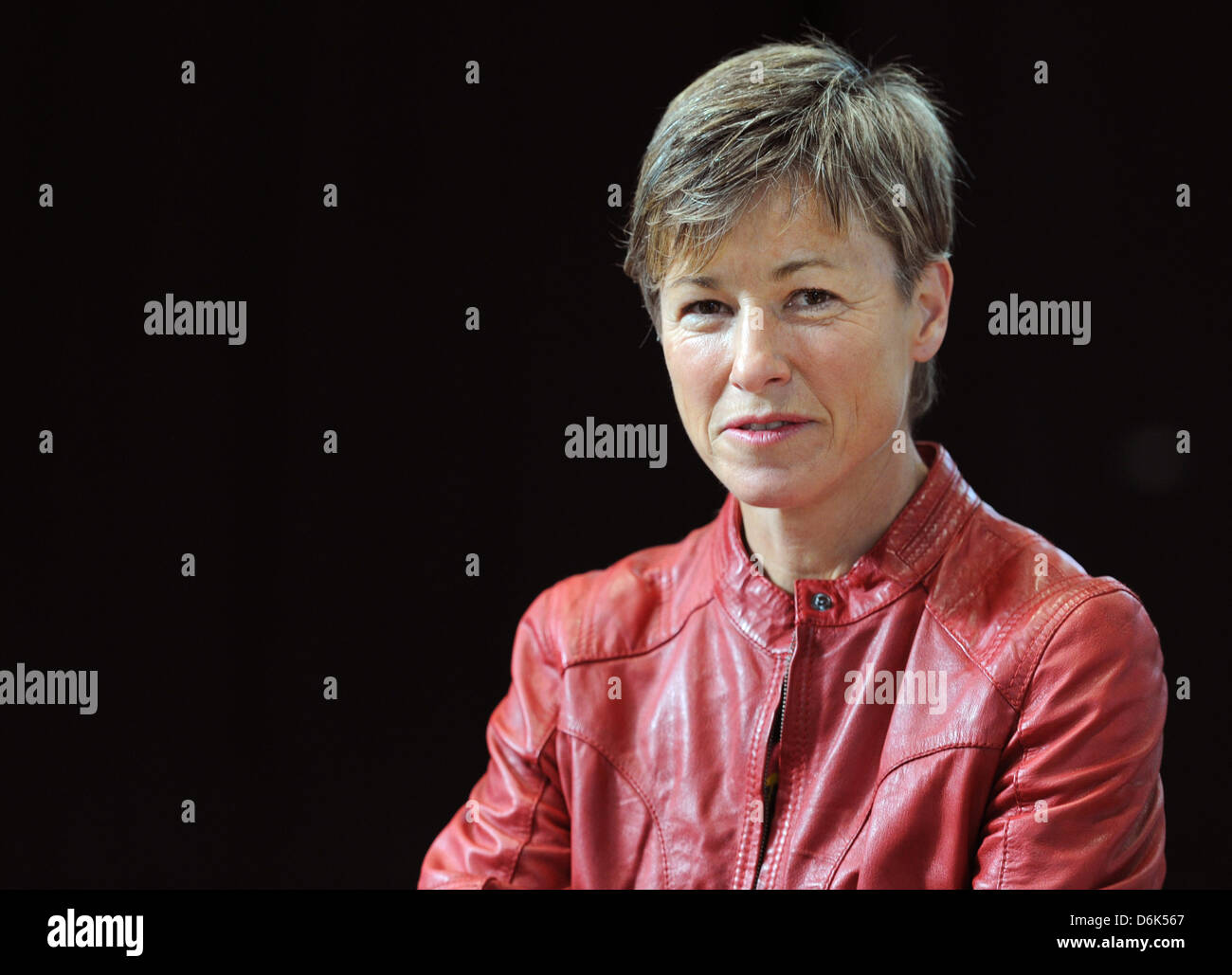German writer Fran Ray smiles at the Leipzig Book Fair, Germany, 17 ...