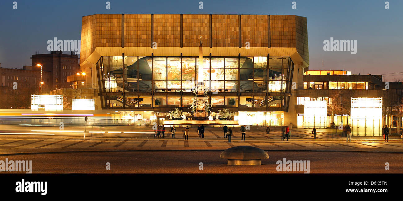 Long exposure view on the Gewandhaus concert hall in Leipzig, Germany ...