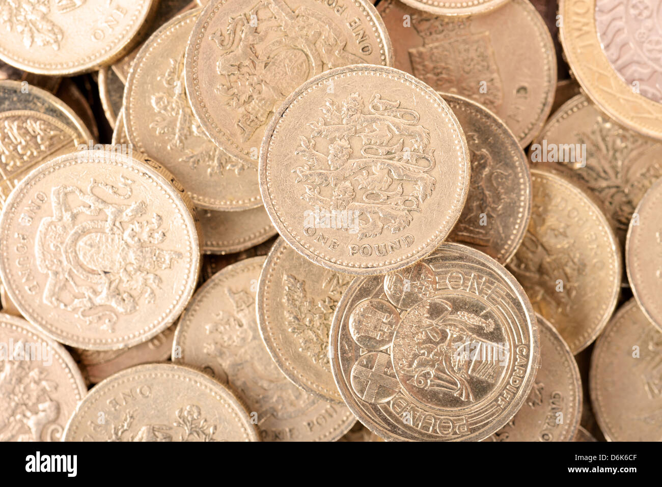 background of close up pound coins Stock Photo - Alamy