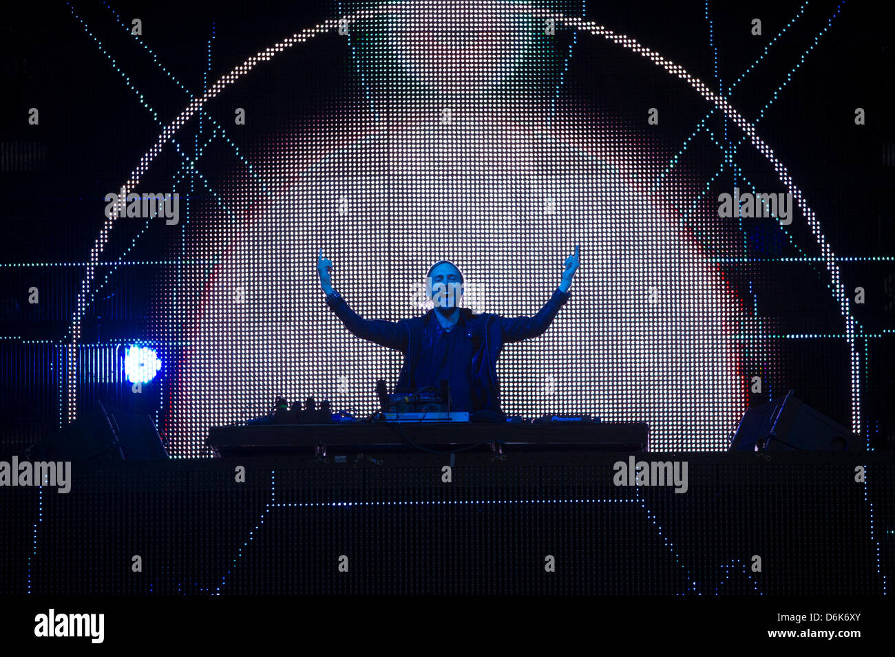 French DJ David Guetta gives a concert at Koenigsplatz in Munich ...