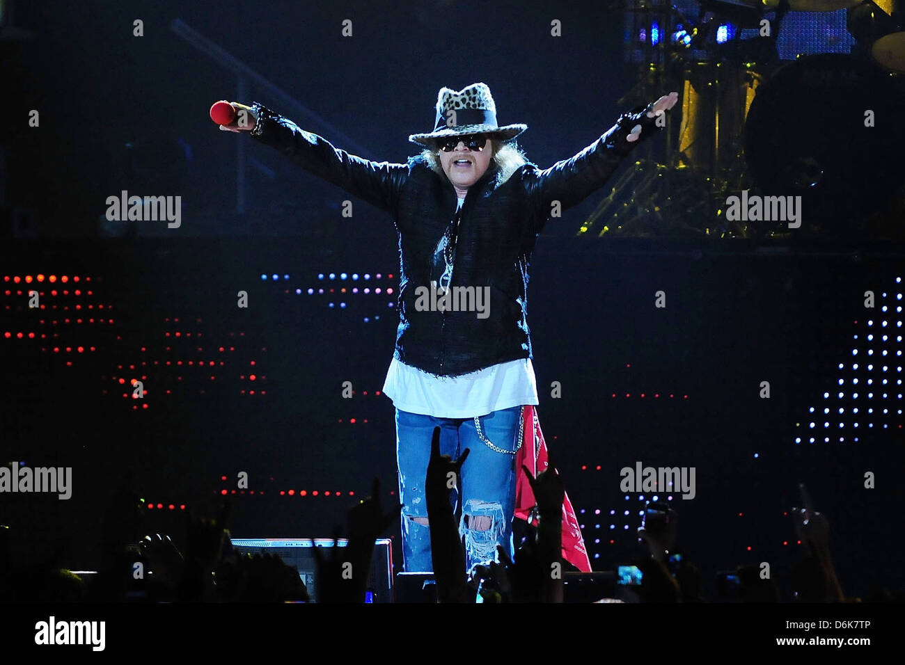 Axl Rose of Guns N' Roses performs at the American Airlines Arena ...