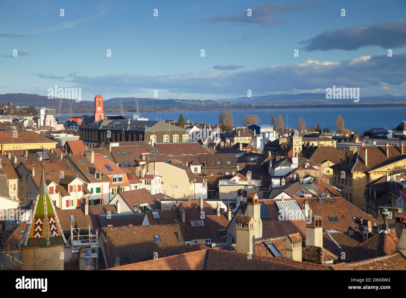 View of city skyline, Neuchatel, Switzerland, Europe Stock Photo - Alamy