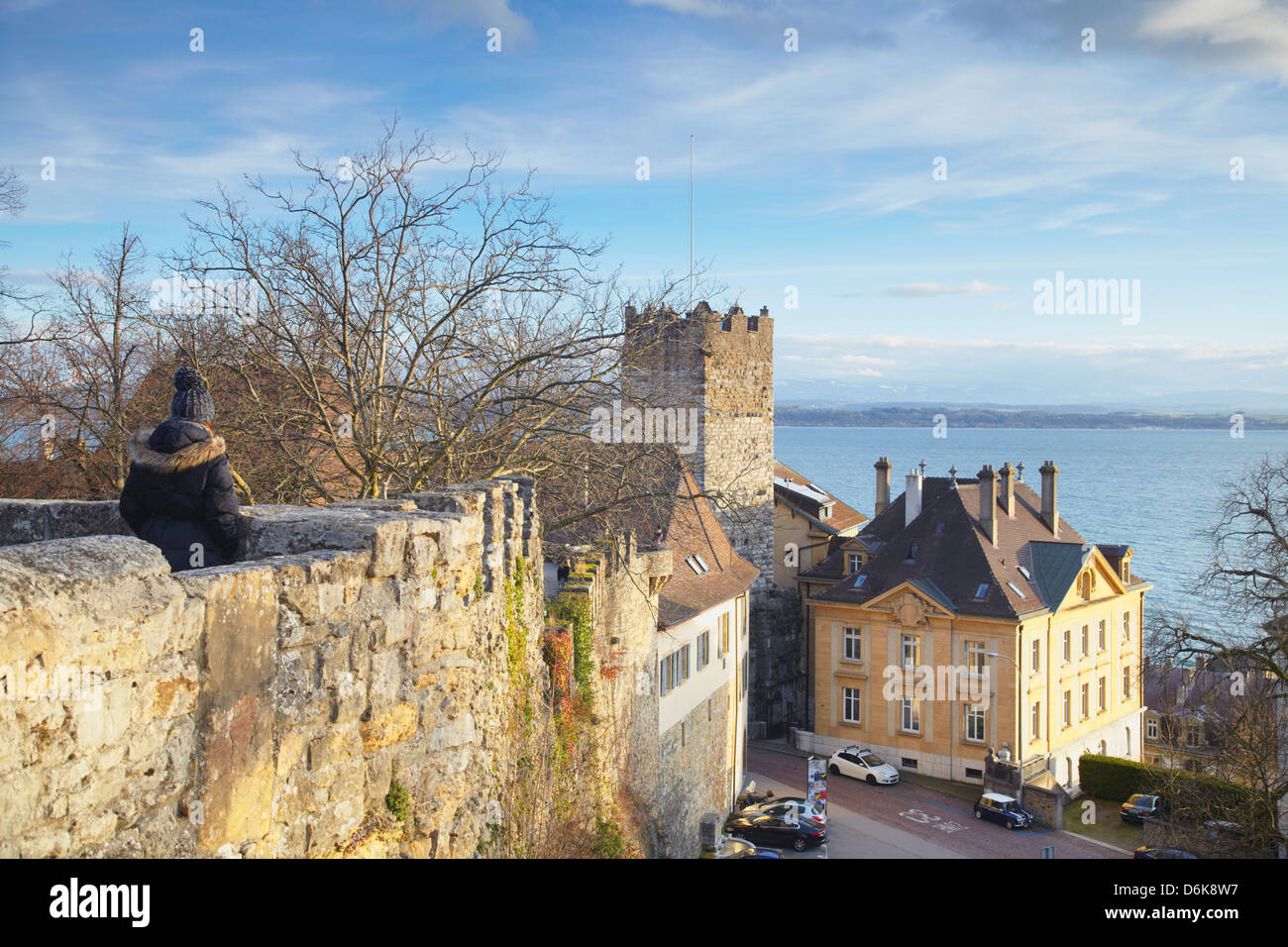 Neuchatel Chateau walls and Prison Tower, Neuchatel, Switzerland ...
