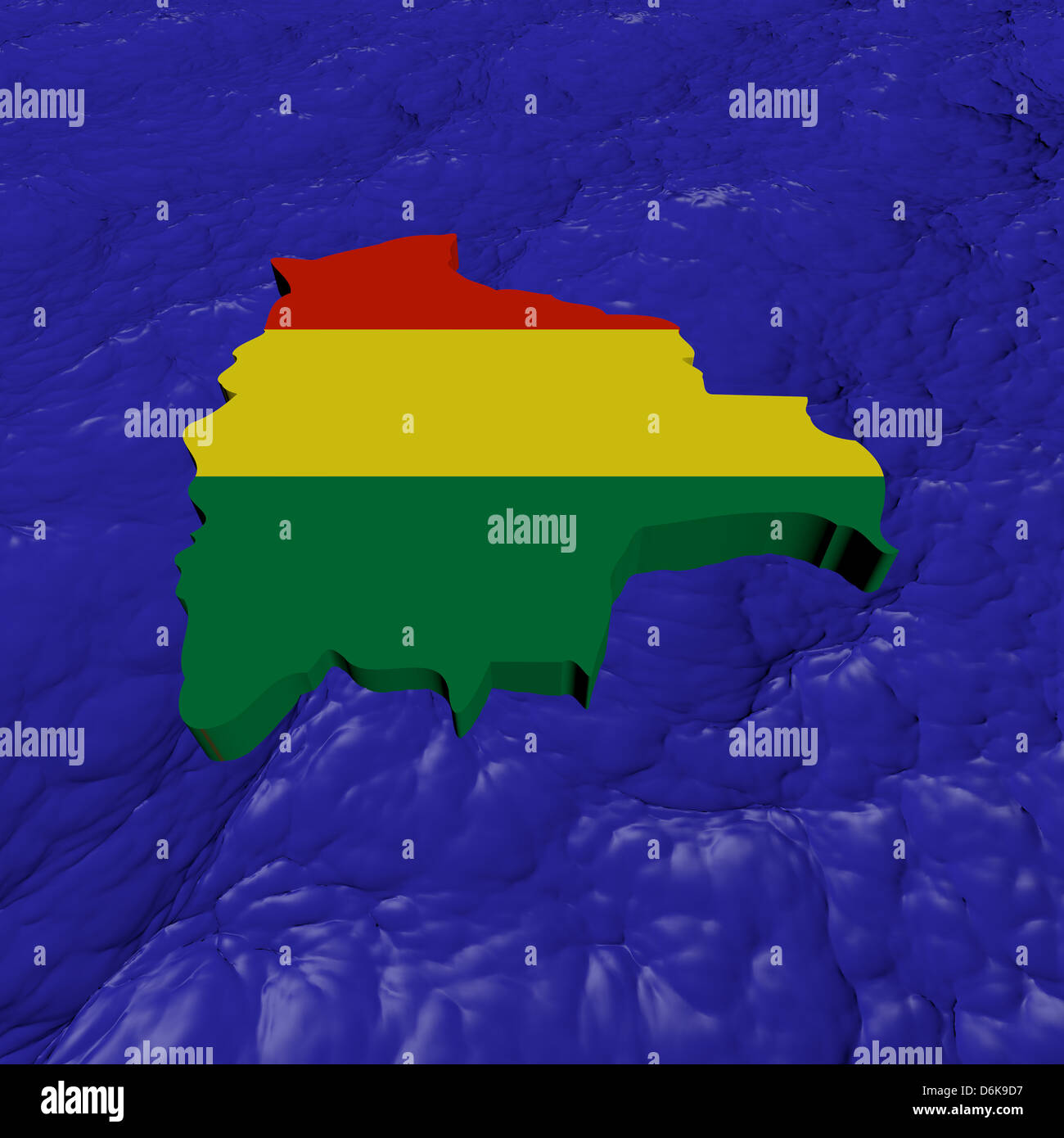 Bolivia map flag in abstract ocean illustration Stock Photo - Alamy