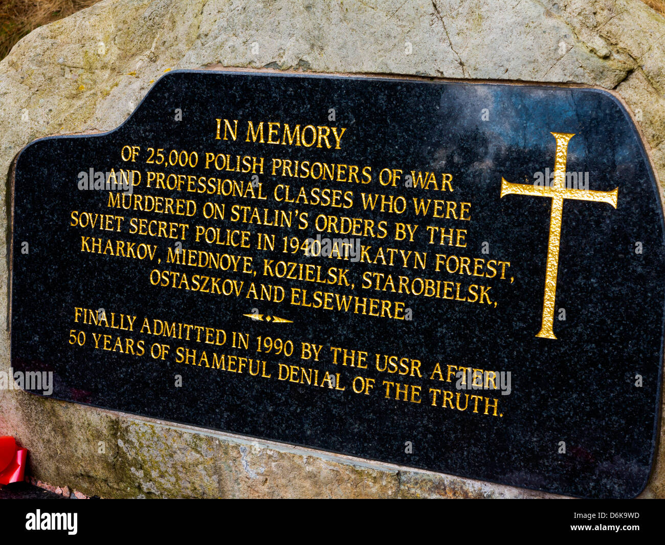 Katyn Memorial on Cannock Chase Staffordshire England UK in remembrance ...