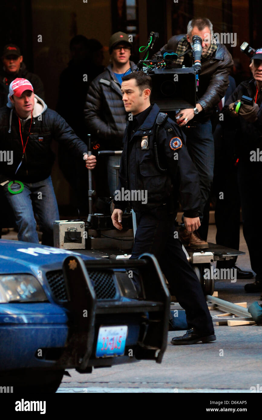 Joseph Gordon-Levitt on the set of the latest Batman film, 'The Dark ...