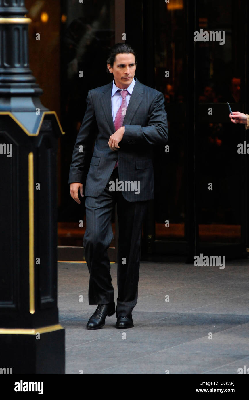 Christian Bale on the set of the latest Batman film, 'The Dark Knight ...