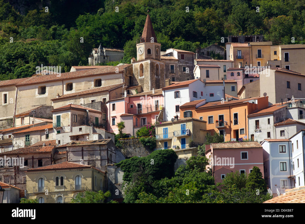 The small town of Maratea, on the Tyrrhenian Sea, Basilicata, Italy ...