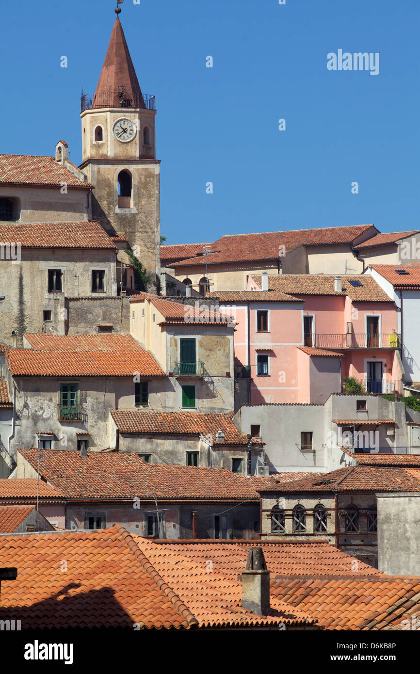 The small town of Maratea, on the Tyrrhenian Sea, Basilicata, Italy ...