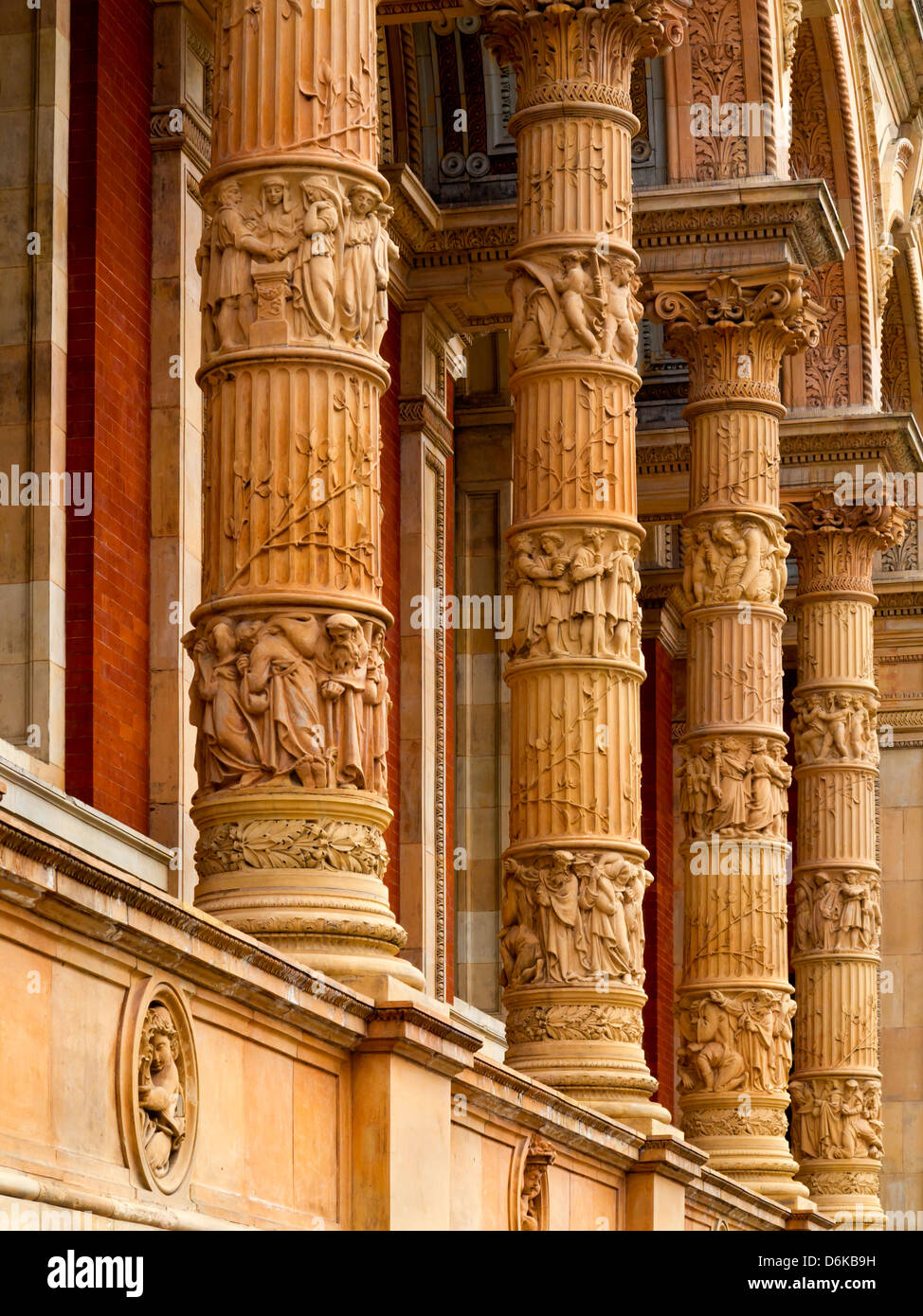 Ornate terracotta columns on the exterior of the Henry Cole Wing of the ...