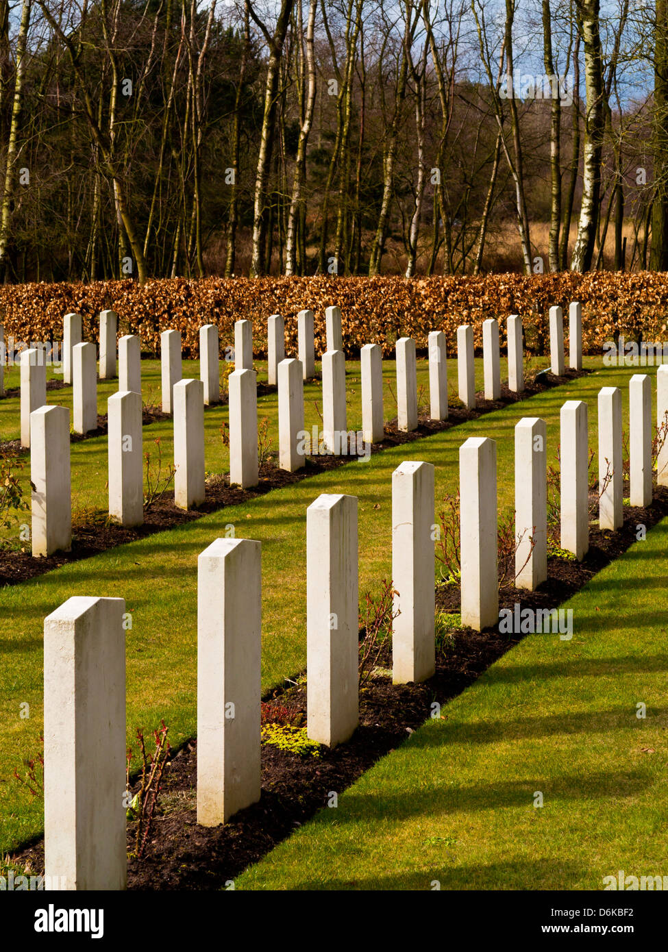 Graves at Commonwealth War Cemetery on Cannock Chase Staffordshire ...