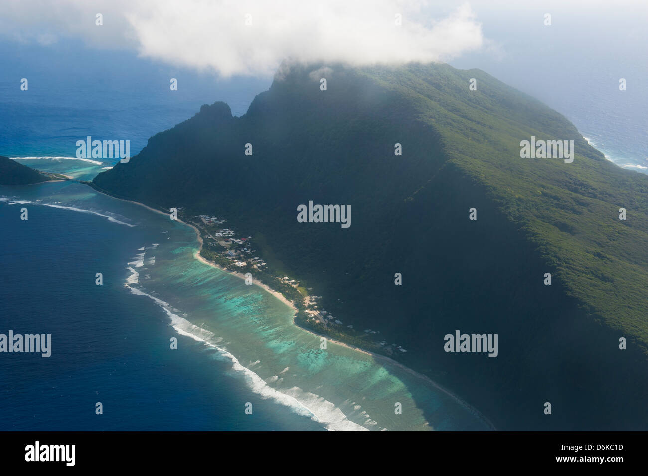 Aerial of Ofu Island, Manua Island group, American Samoa, South Pacific ...