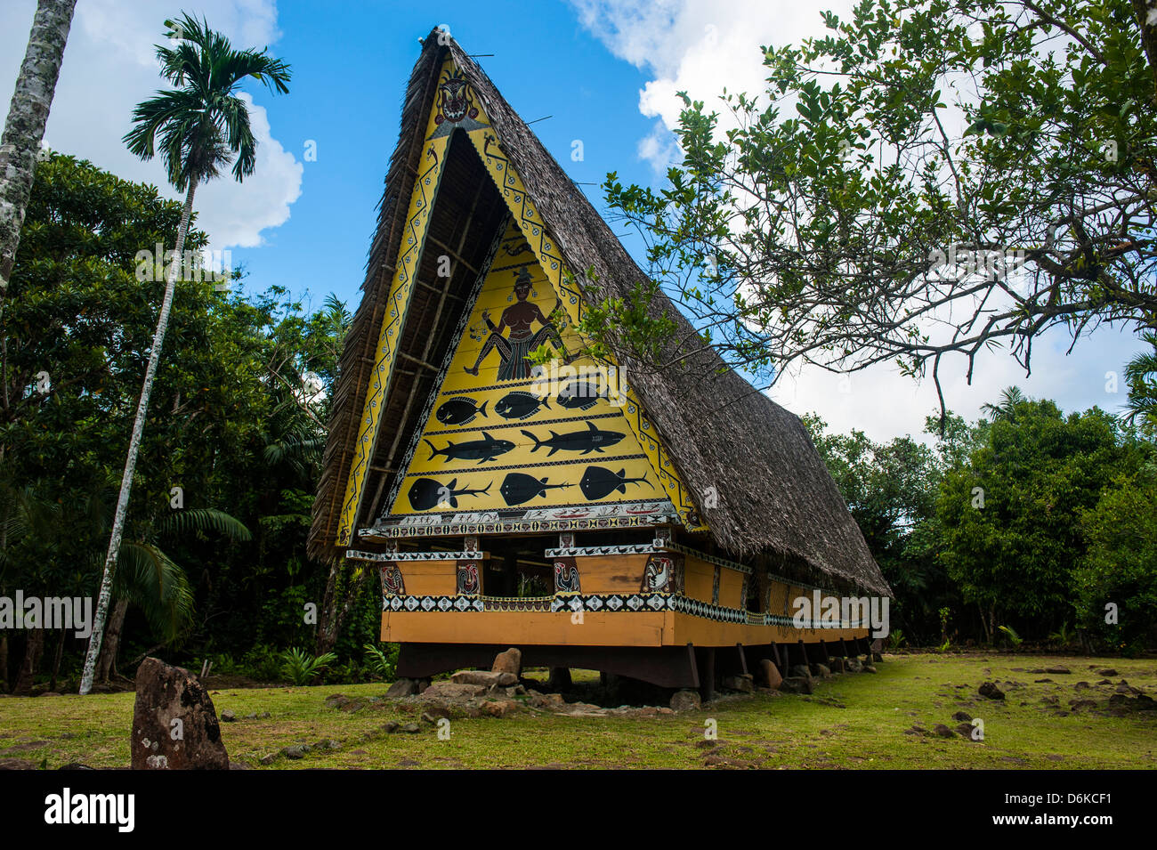 Old bai, a chief's house on the Island of Babeldoab, Palau, Central ...