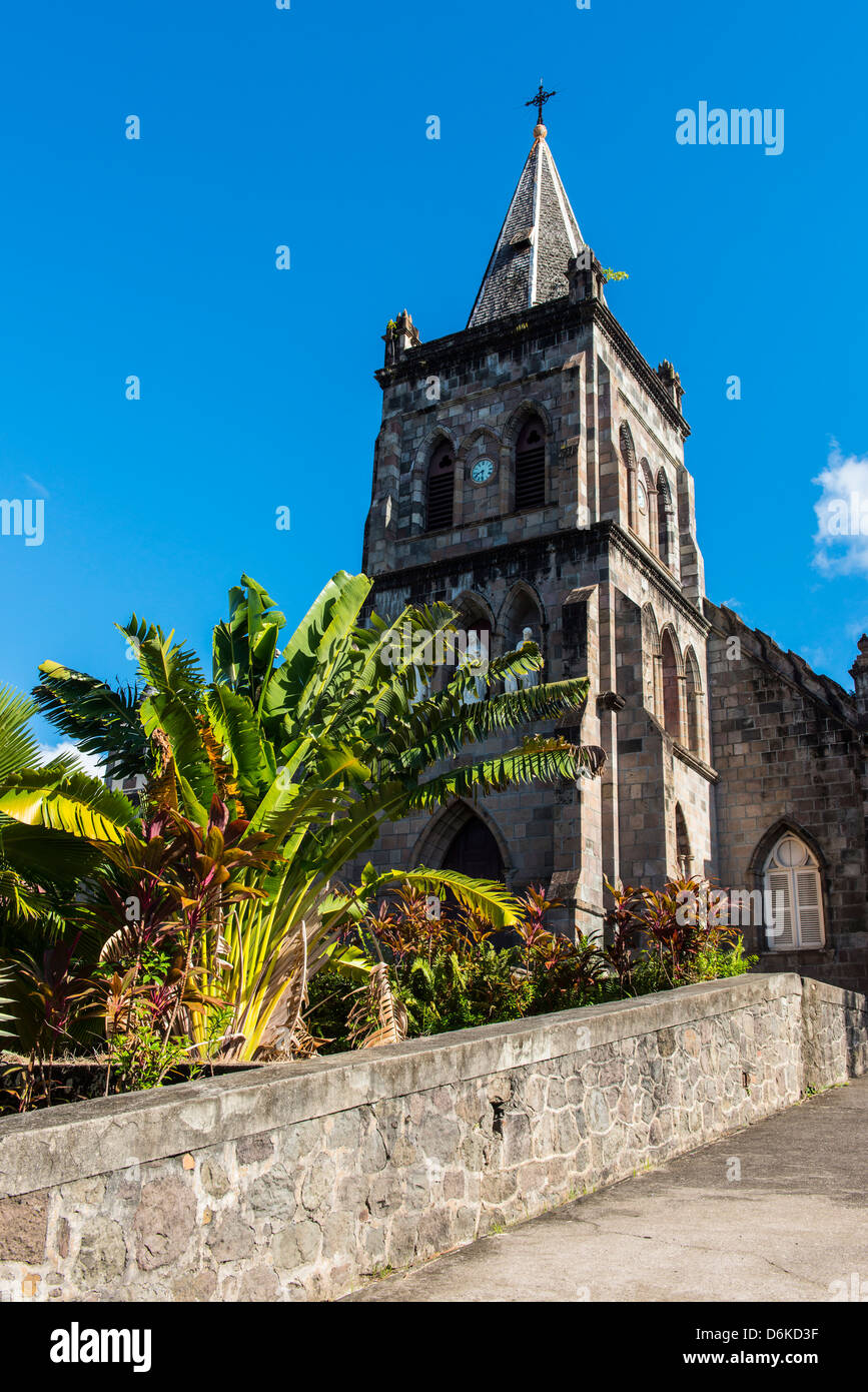 Anglican church in Roseau capital of Dominica, West Indies, Caribbean ...
